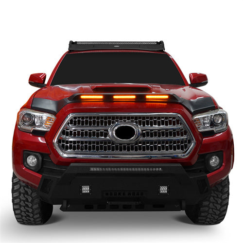 Hood Protector Stone Guard w/ Amber Lights For 2016-2023 Toyota Tacoma ...